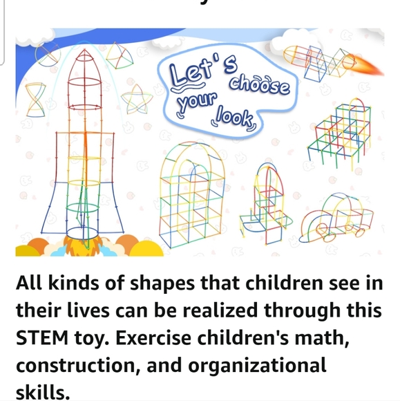 Creative | Toys | Straw Toys 45pcs Stem Building Toys Aged For 3 ...